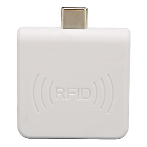 Square Card Reader, Credit Card Reader ID Mobile Phone Card Reader Type C Interface 125Khz Portable Smart Card Reader (White)