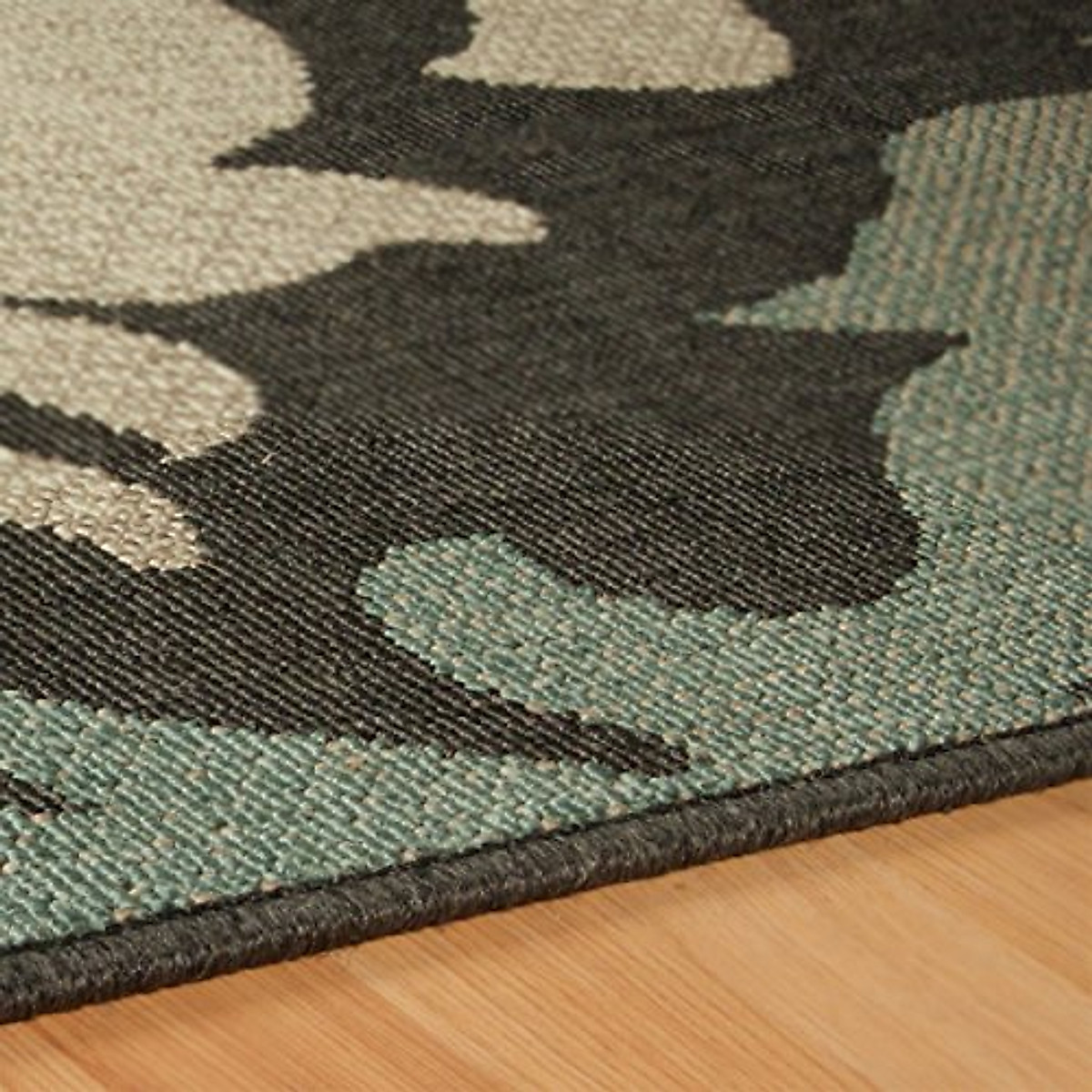 Superior Indoor Outdoor Area Rug, Perfect for Patio, Backyard, Playroom, Kitchen, Bedroom, Dining Room and Entryway, High-Traffic, Pet and Kid Friendly, Damask, Lowell Collection, 4' x 6', Brown Beige