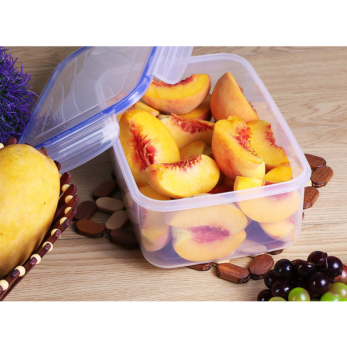 Utopia Kitchen Plastic Food Storage Container Set with Airtight Lids - Pack of 24 (12 Containers & 12 Snap Lids)- Reusable & Leftover Food Lunch Boxes - Leak Proof, Freezer & Microwave Safe