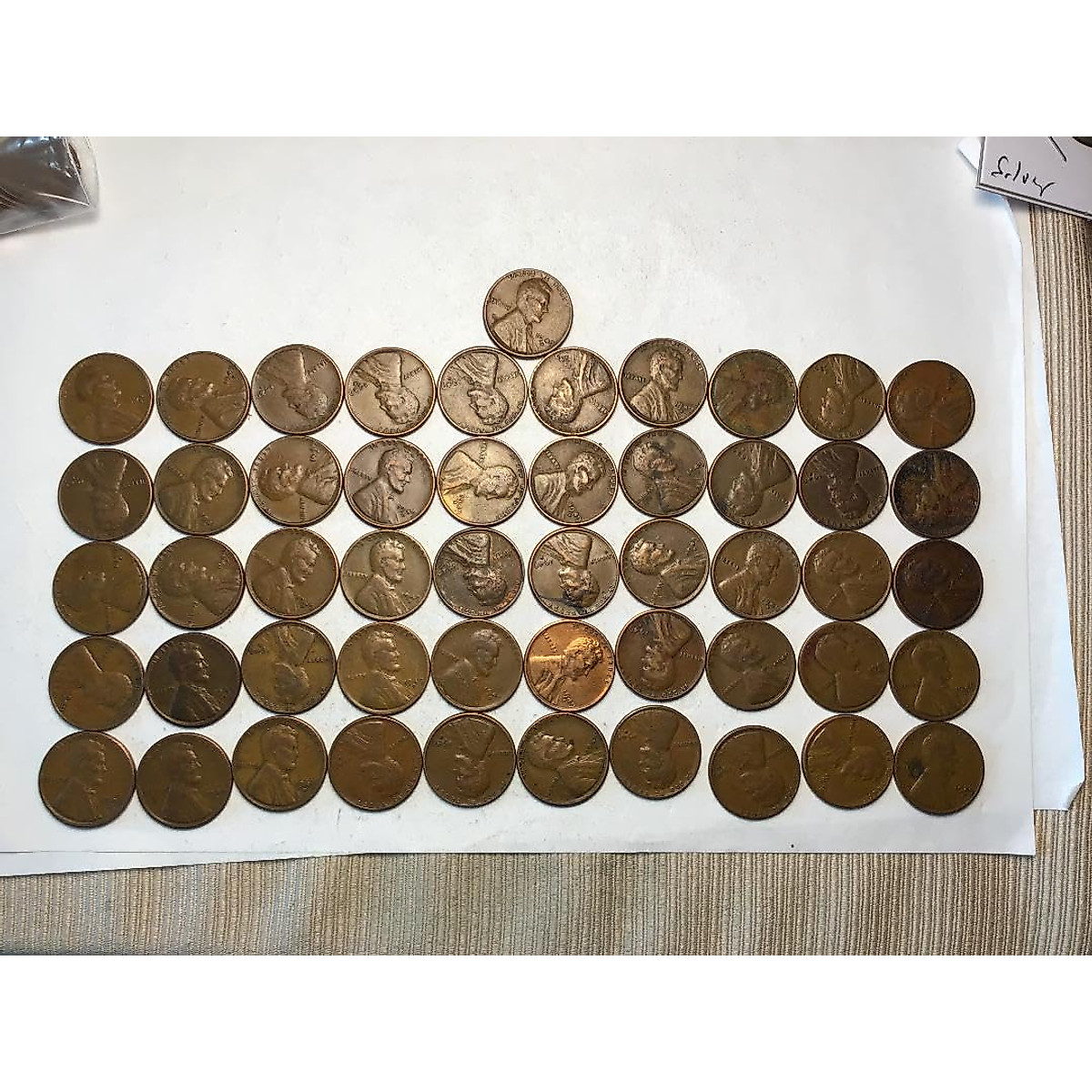 1949 D Lincoln Wheat Cent Penny Roll 50 Coins Penny Seller Very Fine