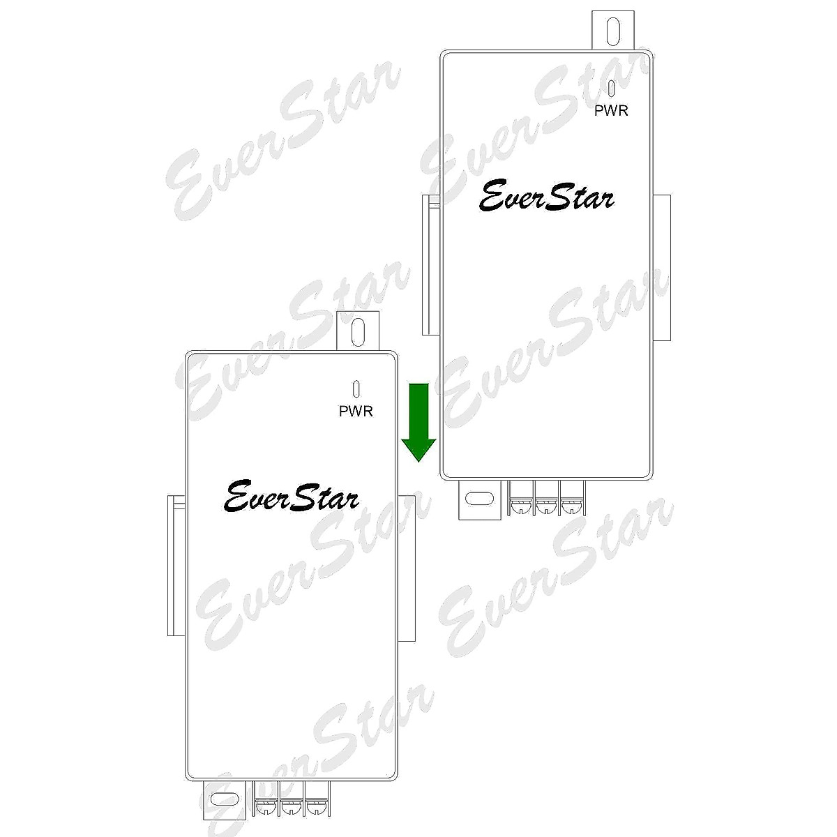 EverStar iPoE-20W24DW 100Mbps | 9-36V DC in | 24V/1A 24W DC PoE Out | DC-DC Converter + Passive Mode B Solar PoE Injector for airCube ISP,G3FlexCam,locoM9/5/2,NSM5/3/365/2 | Black