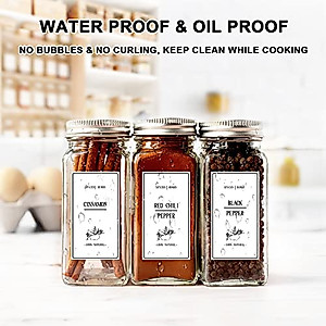 GMISUN Spice Labels Preprinted, Super Value Pack 380 Waterproof Spice Labels Stickers for Kitchen Organization, Modern Minimalist Label Stickers for Spice Jars, Mason Jars, Cruet Container