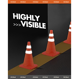 HiGiant [4 Pack] Collapsible Traffic Safety Cones 18'' inch, Orange Pop-up Cones with Reflective Collar, Caution Cones for Road Driving Practice and Parking Lot