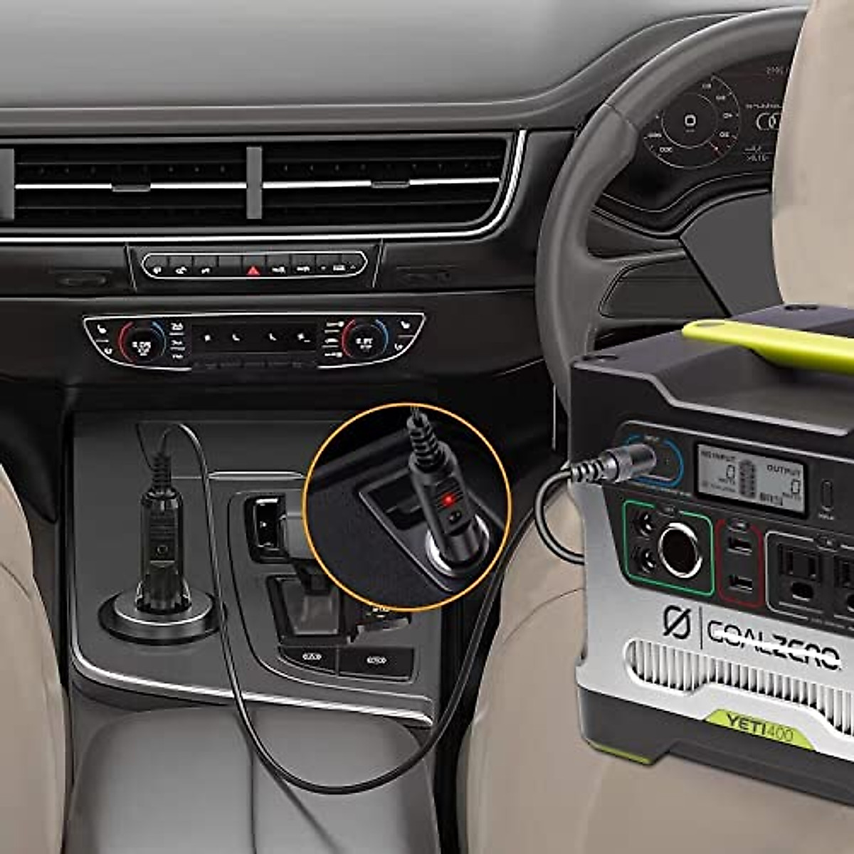 MJPOWER 12V/24V Car Charging Cable Compatible Anker 521 523 535 555 Powerhouse II 300 400 800 / PAXCESS Rugged330 / BALDR Portable Power Station Solar Generator Power Bank Car Charger Auto DC Adapter