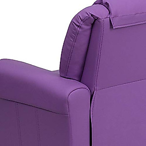 Flash Furniture Vana Contemporary Lavender Vinyl Kids Recliner with Cup Holder and Headrest