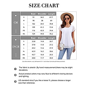 KOAIZ Rufful Short Sleeve Tops for Women Casual Mesh Tunic Double Layers Stretchy Shirts Summer Cute Tops for Women Holiday Blouse Dressy White XL