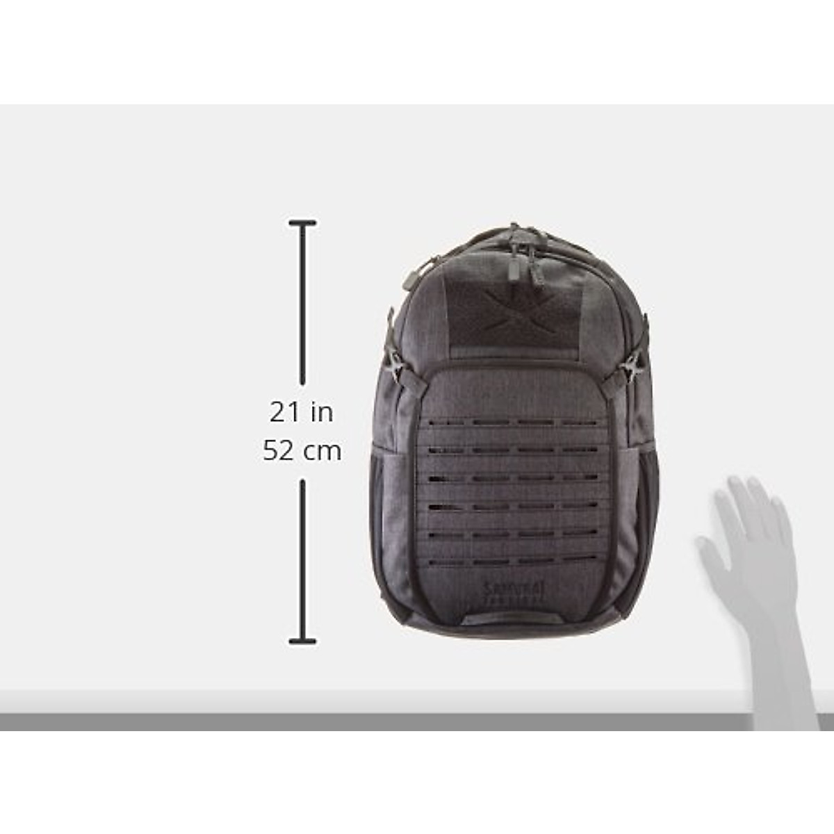 SAMURAI TACTICAL Katana Backpack, Black Heathered Woven, One Size