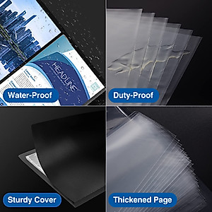 Sooez Art Portfolios 11"x17", Large Portfolio Folder with 30 Pockets & Black Inner Sheets, Display 60 Pages, 11 x 17 Presentation Book for Artwork Storage, Binder with Plastic Sleeves for Artist