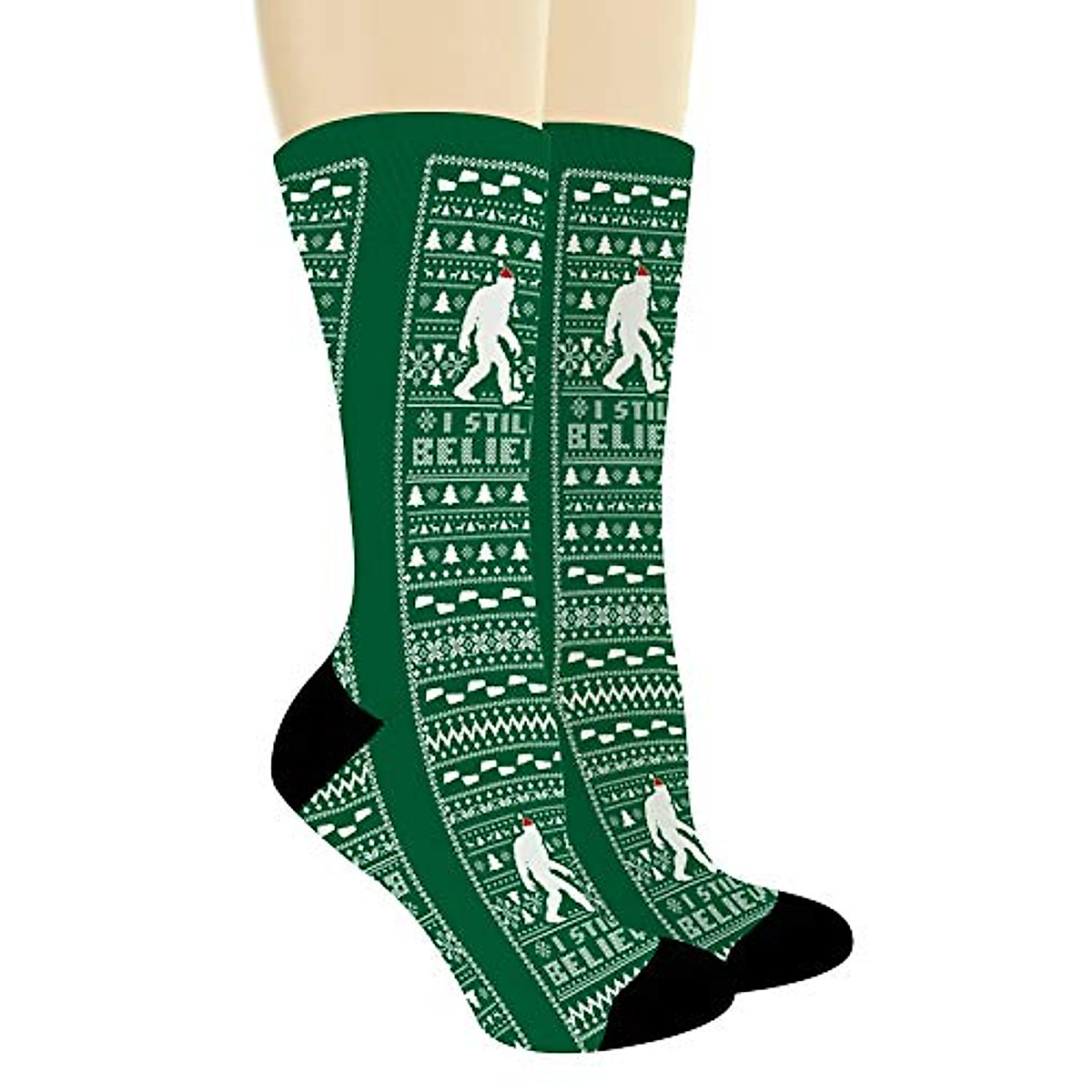 Holiday Socks I Still Believe Bigfoot Socks Sasquatch Christmas Clothes 1-Pair Novelty Crew Socks