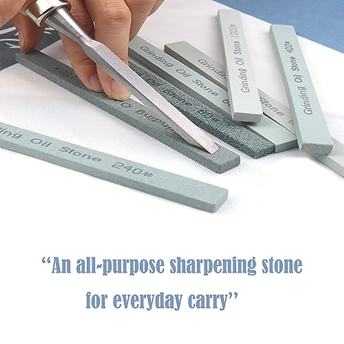 CBRIGHT 7pcs Knife Sharpening Stone Set,7 Grit Green Silicon Carbide Whetstone Stick Honing Stone for Knife,Scissor,Moldel and Bladed Tools 80# 150# 240# 400# 600# 800# 1000# (5.9x0.47x0.24Inch)