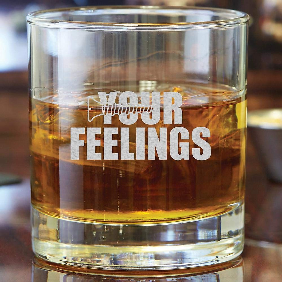 Patriot's Cave 45TH PRESIDENT WHISKEY GLASS | SCREW YOUR FEELINGS | RESTAURANT QUALITY HEAVY CHIP RESISTANT 11OZ ROCK GLASSES | MADE IN USA