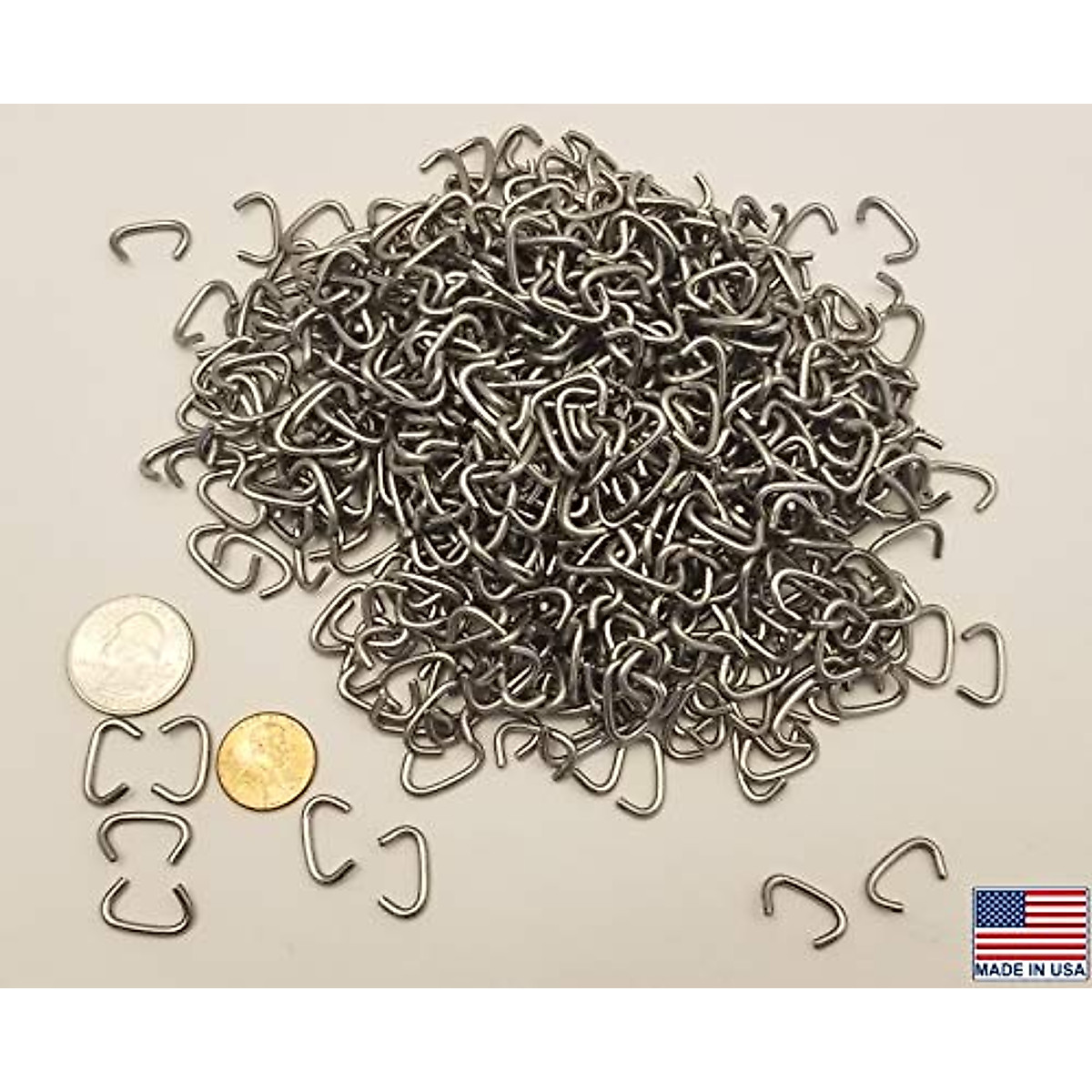 1/2 Stainless Steel Hog Rings for Crab pots, Cages, Traps, Fencing, Sausage Casings, Rabbit Cages (100 Count bag-3oz)