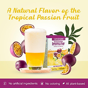 NuWonder Immunity Support Herbal Supplement made with Astragalus, Ginger, Jujube, Atractylodes, Natural Passion Fruit Flavor, Fizzy Bubbles, No Artificial Ingredients, Immune Booster Drink Mix 10packs