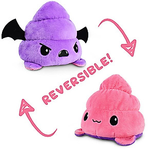 TeeTurtle - The Original Reversible Spooky Dookie Plushie - Pink + Purple - Cute Sensory Fidget Stuffed Animals That Show Your Mood - Perfect for Halloween!