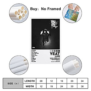 Yeat Poster Lyfe Poster Album Cover Posters for Room Aesthetic Canvas Wall Art Bedroom Docor 12x18inch(30x45cm)