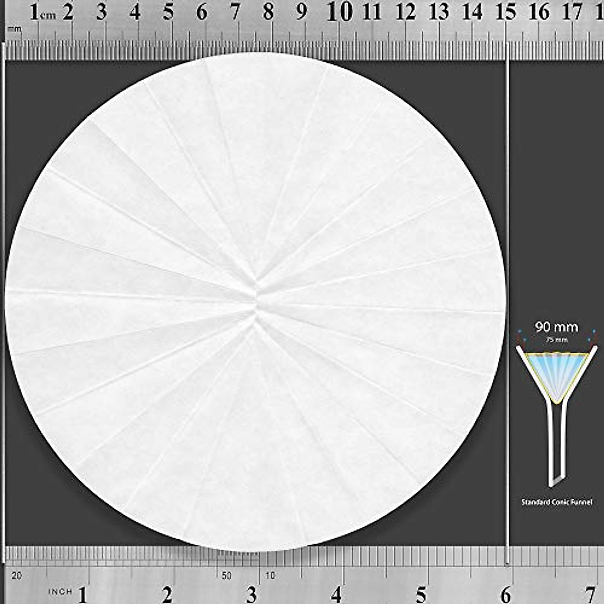Filter Paper 15 cm Lab Fluted Filter Paper for Chemistry, Pre-Pleated (Folded), Qualitative Grade 2 - ZENPORE Slow Flow 150 mm (100 Discs)