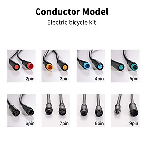 baluoqi Extension Cable 2Pin/3Pin/4Pin/5Pin/6Pin/8Pin/9Pin Waterproof Plug Works for Electric Bicycle Light/Throttle/Ebrake/Display Ebike Parts Extend Cable (3pin 80cm)