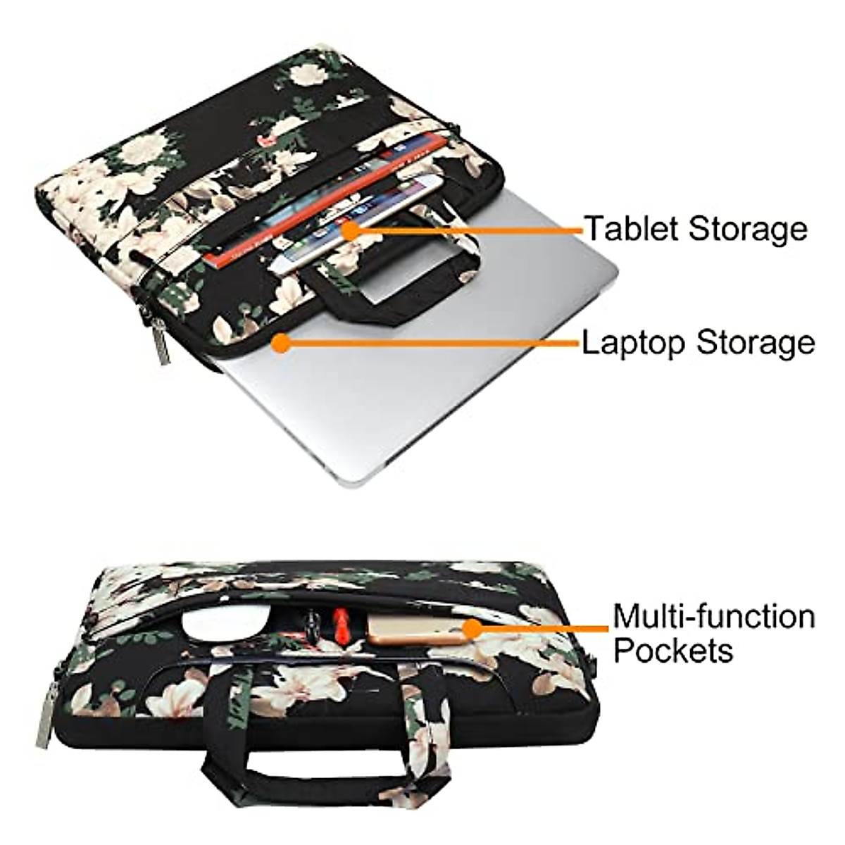 MOSISO Laptop Shoulder Bag Compatible with MacBook Air 15 inch M2 A2941 2023/Pro 16 2023-2019 M2 A2780 M1 A2485 A2141,15-15.6 inch Notebook,Polyester Syringa Carrying Briefcase Sleeve with Belt