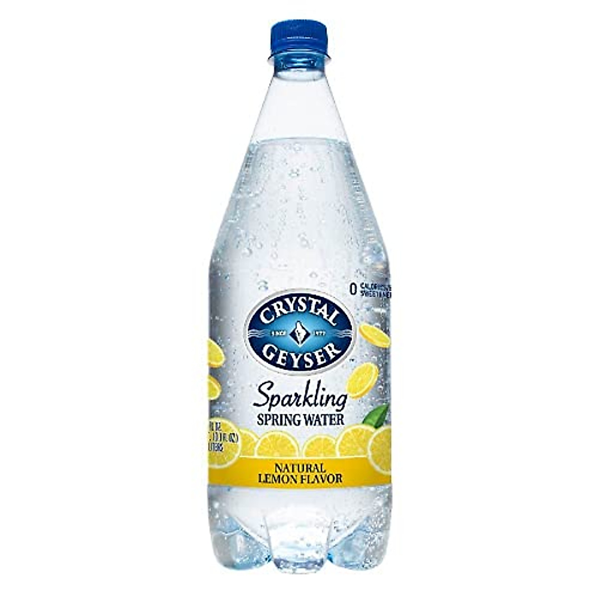Crystal Geyser Lemon Sparkling Spring Water PET Plastic Bottles, BPA Free, No Artificial Ingredients or Sweeteners, 42.3 Fl Oz, 12 Pack