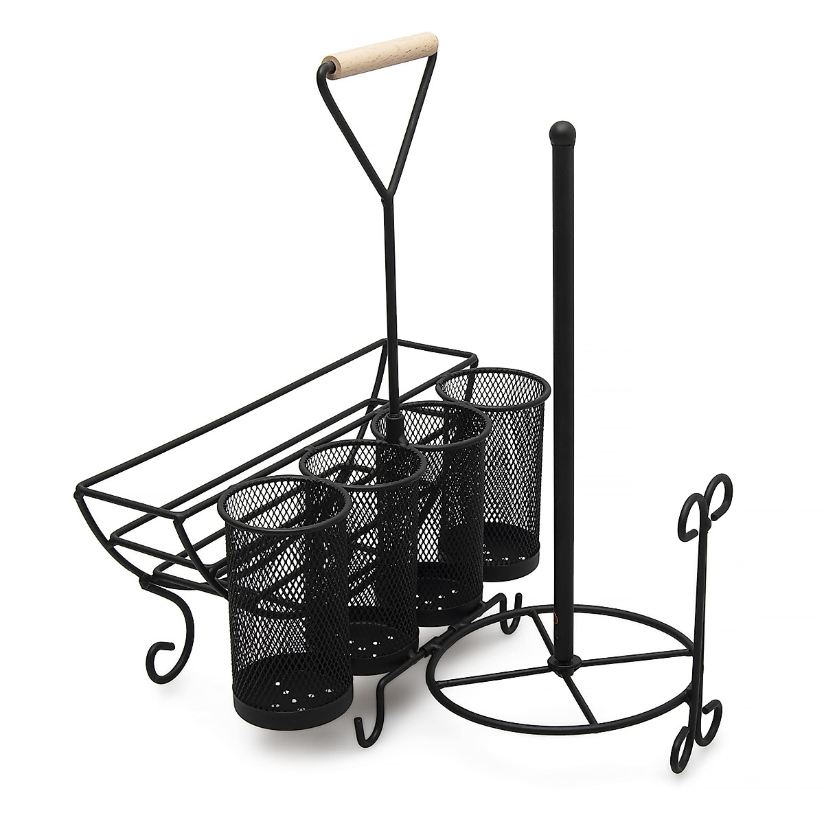 CLABBY ROUND LAKE Caddy Buffet - Indoor/Outdoor Crockery and Cutlery Organizer, Picnic - Complete with Menu and Napkin Holder