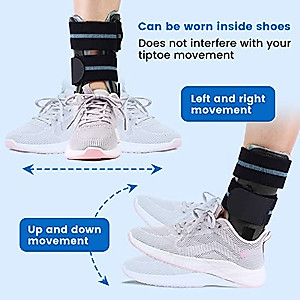 Velpeau Ankle Brace - Stirrup Ankle Splint - Adjustable Rigid Stabilizer for Sprains, Tendonitis, Post-Op Cast Support and Injury Protection for Women and Men (Foam Pads, Large - Right Foot)