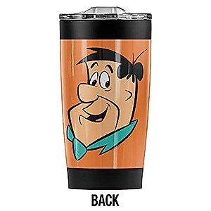 Logovision The Flintstones Fred Face Stainless Steel Tumbler 20 oz Coffee Travel Mug/Cup, Vacuum Insulated & Double Wall with Leakproof Sliding Lid | Great for Hot Drinks and Cold Beverages