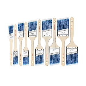 Bates- Paint Brushes, 10 Pack, 1", 1.5", 2", 2.5", 3", Angle Brushes, Treated Wood Handle, Wall Paint Brushes for Walls, Stain Brush, Furniture Paint Brushes for Painting Walls, Painting Brush