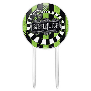 Acrylic Beetlejuice Beetle Worm Cake Topper Party Decoration for Wedding Anniversary Birthday Graduation
