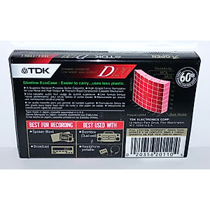 TDK D120 High Output Precision Rigid Construction Mechanism IEC I / Type I Normal Bias Audio Cassette Tapes - 5 Pack