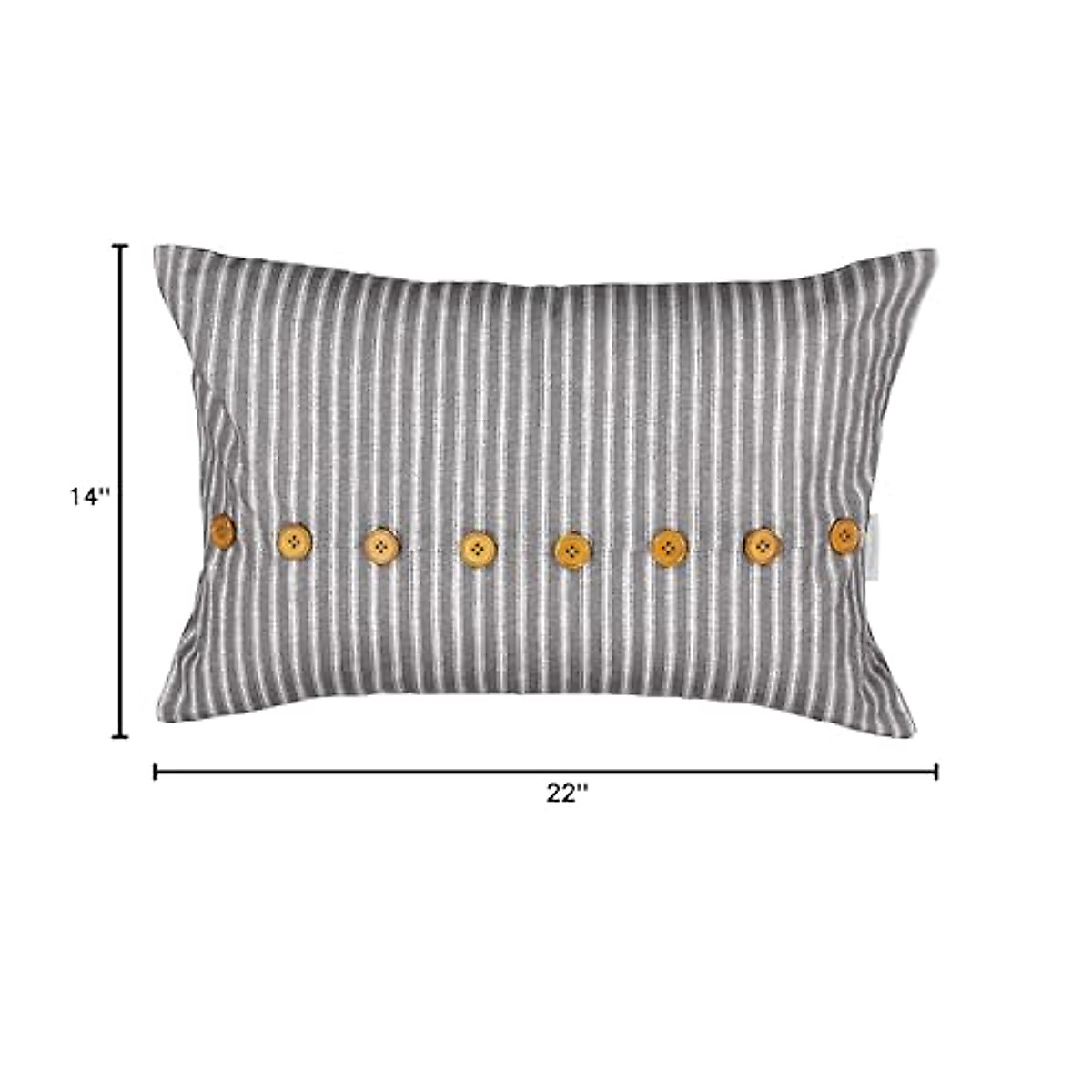 Waverly Stencil Vine Modern Striped Rectangular Decorative Throw Pillow, 14" x 22", Charcoal