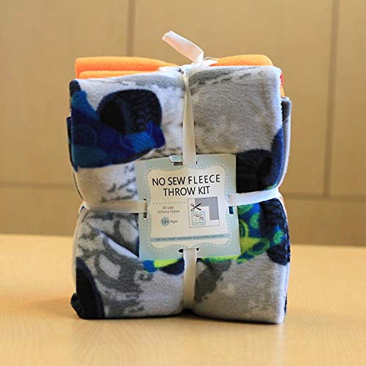 Race Car Go Carts Anti-Pill No-Sew Throw Fleece Fabric Kit (72x60)