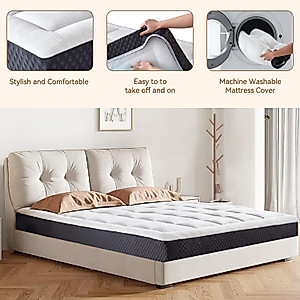 TERISTE 8 Inch Full Mattress Breathable Gel-Memory Foam Plus Pillowtop Mattress, Cool and Skin-Friendly, Fiberglass Free, Mattress in a Box, CertiPUR-US® Certified