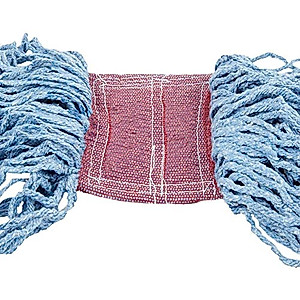 Rubbermaid Commercial Products Super Stitch Blend Mop Head Replacement, 5-Inch Headband, Large, Blue, Cotton/Synthetic Industrial Wet Mop for Floor Cleaning Office/School/Stadium/Lobby/Restaurant