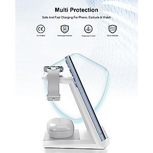Wireless Charging Station for Samsung - NANAMI 3 in 1 Wireless Charger for Multiple Devices, Fast Charger Stand for Galaxy S24 S23 Ultra S22 S21 Z Flip Fold 4, Watch 6/5/5 Pro/4/3,Galaxy Buds 2 Pro