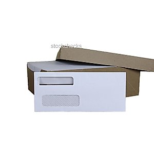 1,000ct, 9 Double Window Security Envelopes, Tinted. Self Seal. Fits Quicken, Quickbooks, Microsoft Money Checks, Quick Books, Intuit