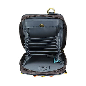 Chala Group Chala Handbags Cute-C Sunflower Credit Card Holder Wallet Wristlet, Navy, 3.5 W x 5 H x 1inch D