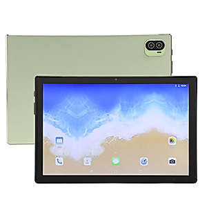 HD Tablet, 10in 1920x1200IPS Display Tablet PC Double Anti Light 2.4G 5G WiFi 6GB 128GB Front 800W Rear 2000W Octa Core 4G Calling Tablet for 12 100 to 240V Green (UK Plug)