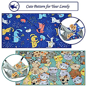 HOMEYA Pet Small Animal Hanging Hammock, Bunkbed Hammock Toy for Ferret Hamster Parrot Rat Guinea-Pig Mice Chinchilla Flying Squirrel Sleep Nap Sack Cage Swinging Bed Hideout (Small Cat Pattern)