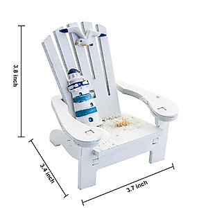 JOINSI 4 Pieces Wooden Adirondack Miniature Chair Ornaments with Nautical Life Ring for Coastal, Ocean, Beach Office Home Decoration Favor