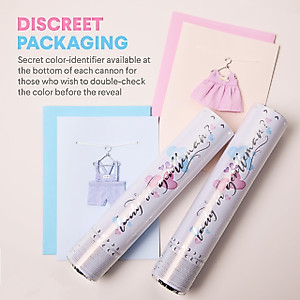 Premium Gender Reveal Confetti Cannon - Set of 2 - Biodegradable Powder in Pink or Blue for Girl or Boy | Gender Reveal Powder Cannon, Gender Reveal Decorations, Baby Gender Reveal Smoke Bomb, Poppers