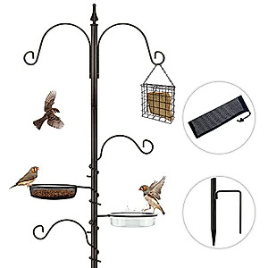 Bird Feeders Bird Feeding Station Bird Feeder Poles,Premium Multi Feeder Hanging Kit with Suet Cage and Bird Bath,Bird Food Finch Sock for Attracting Wild Birds