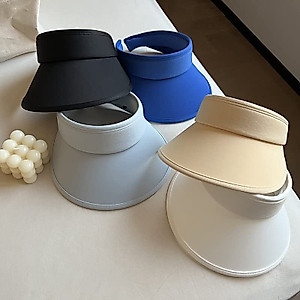 Cloth Covered Slip-On Visor [233] Sun Sports Visor Hats One-Size Adjustable Cap Black