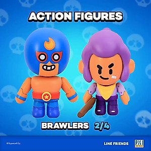 P.M.I. Brawl Stars Action Figures | Two of Four 6.5-Inch-Tall Collectibles | Brawl Stars Toys, Gift for Video Gamer | Poco and Bo | Officially Licensed Toy Figure – Articulated Figures