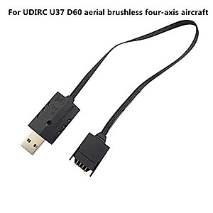 USB Charging Cable for UDIRC U37 D60, Aerial Photography Brushless Quadcopter Lithium Battery Charger Remote Control Drone Accessories, Drone Battery Charger Parts (Black)