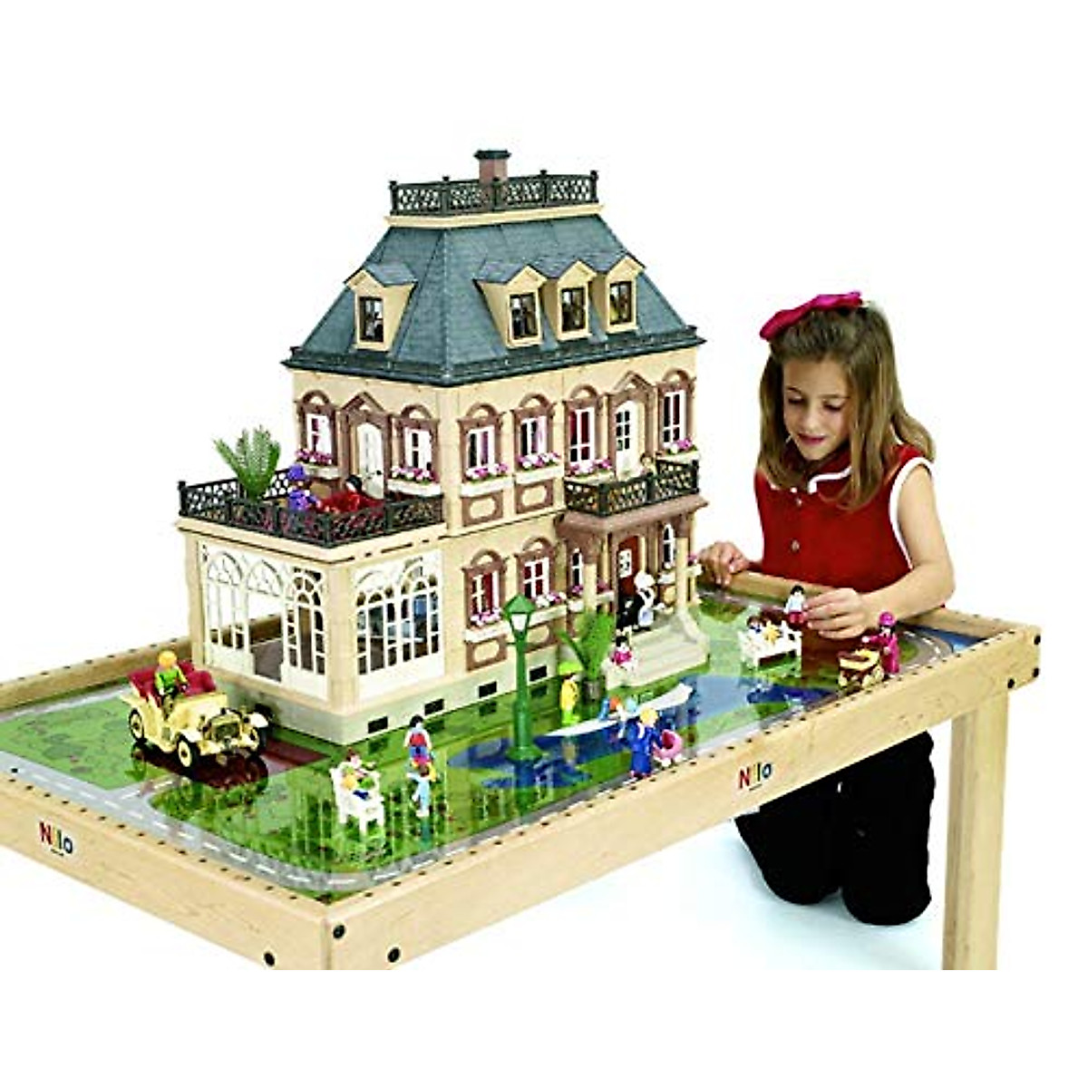 NILO N51N Kid's Play Table Compatible with Legos, Duplo, Trains, Games, Building, Lincoln Logs Safe Fun for Children Educational Toy Board Durable (No Holes, 32x48x20)