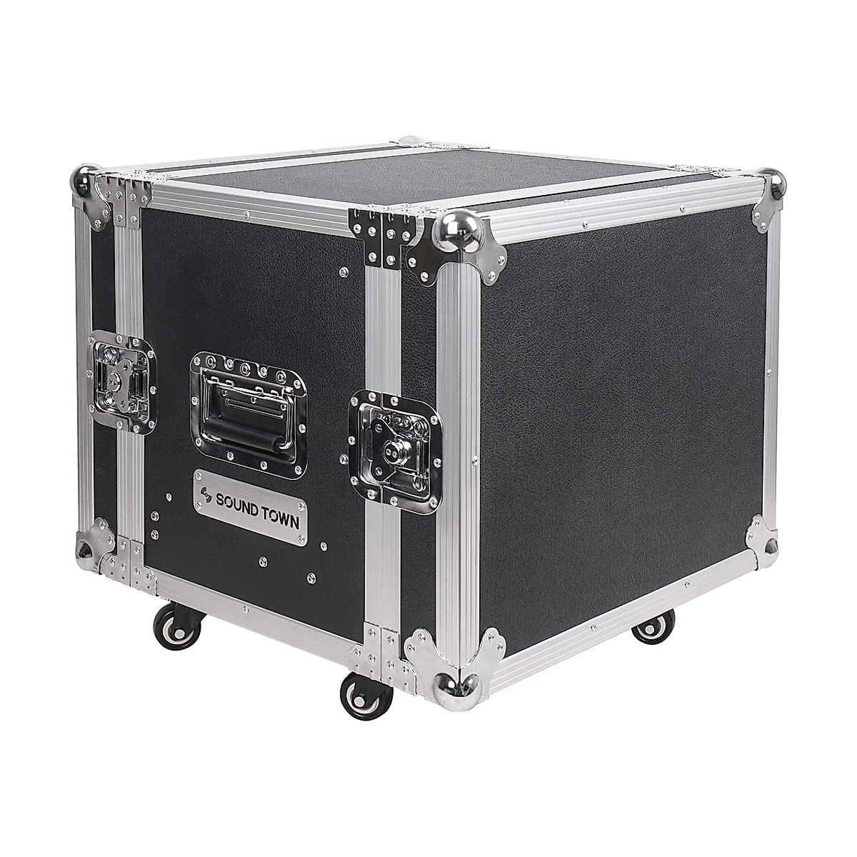 Sound Town 6U Rack Case with 2U Rack Drawer, Casters, for 19" Amps, Mixers, Microphone Receivers (STRC-6U2DR)