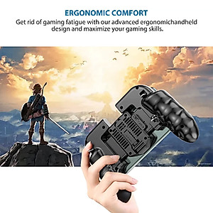 Mobile Game Controller Built-in Silent Cooling Fan 4in1 multitask controller Ergonomic Comfort by Tunes for Fortnite PUBG Knives Out Cross Fire,Call of Duty,Rules of Survival