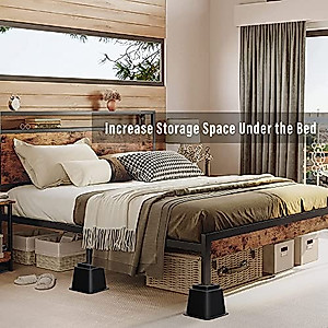 Lufia Bed Furniture Risers 5 Inch, Heavy Duty Bed Lifts Risers for for Sofa, Table, Couch, Chair or Desk (Set of 6, Black)