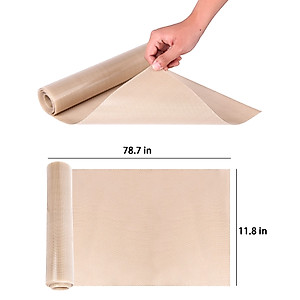 Silicone Baking Mat Roll 12" x 79", Non Stick Baking Sheet Cut to Size Silicone Mat, Reusable Air Fryer Liners, Heat Resistant Mats for Countertop, Oven Liners, Pastry Mat