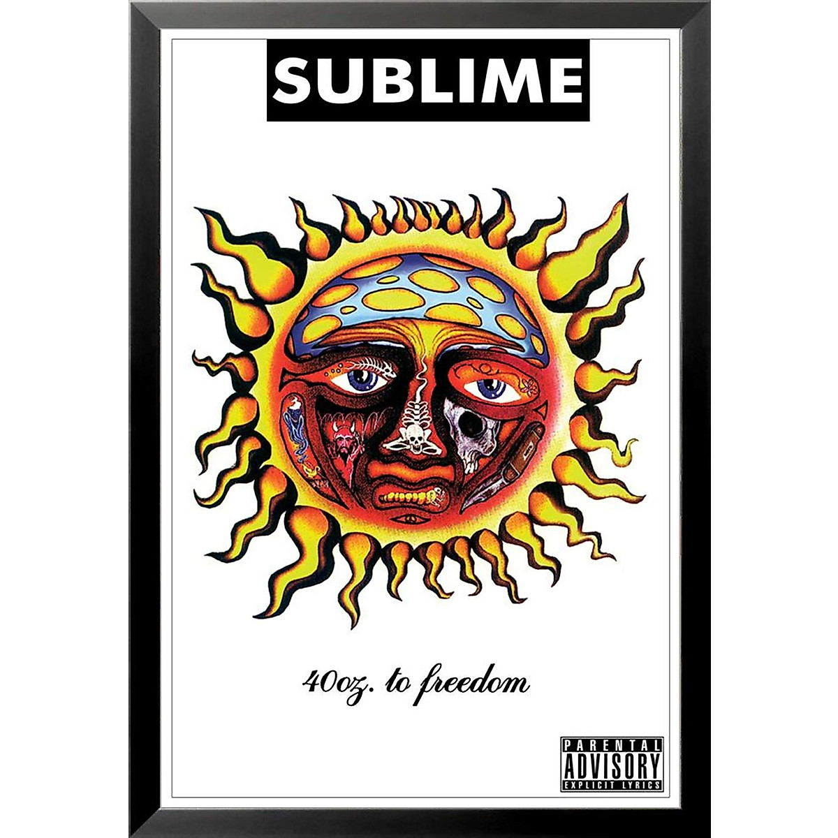 Buyartforless Framed Sublime 40oz to Perfection Debut Album 1992 36x24 Music Art Print Poster White